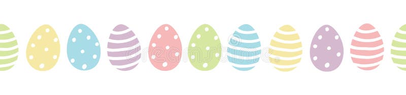 Easter Egg Seamless Border Vector with Cute Colourful Painted Easter ...