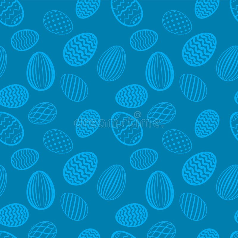 Easter Egg Seamless Pattern. Blue Color, Holiday Eggs Texture Stock ...