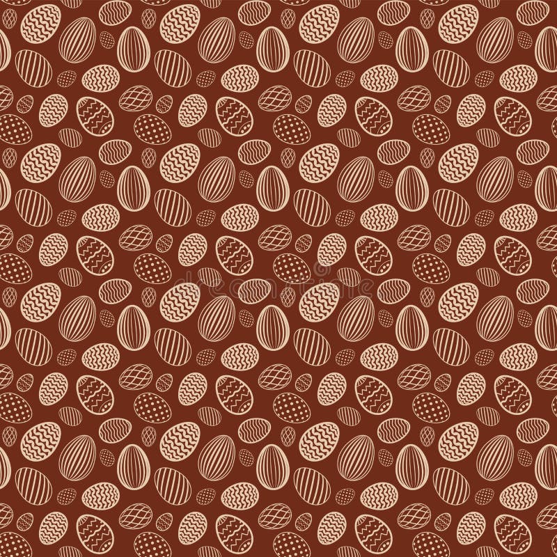 Easter Egg Seamless Pattern. Chocolate Brown Color, Holiday Eggs ...