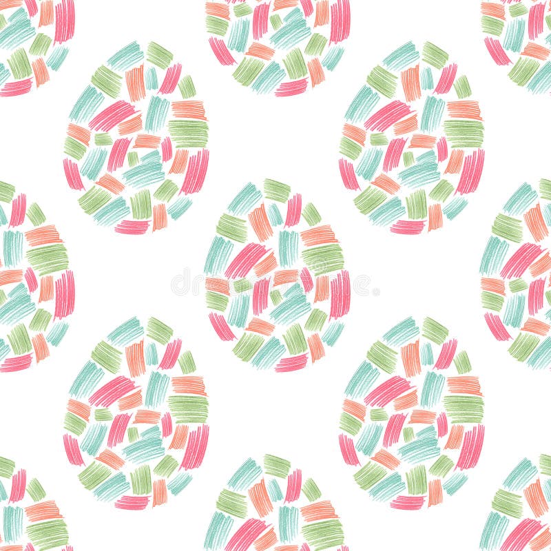 Easter Egg. Seamless Egg Pattern. Hand Drawn Pencil Illustration Stock ...