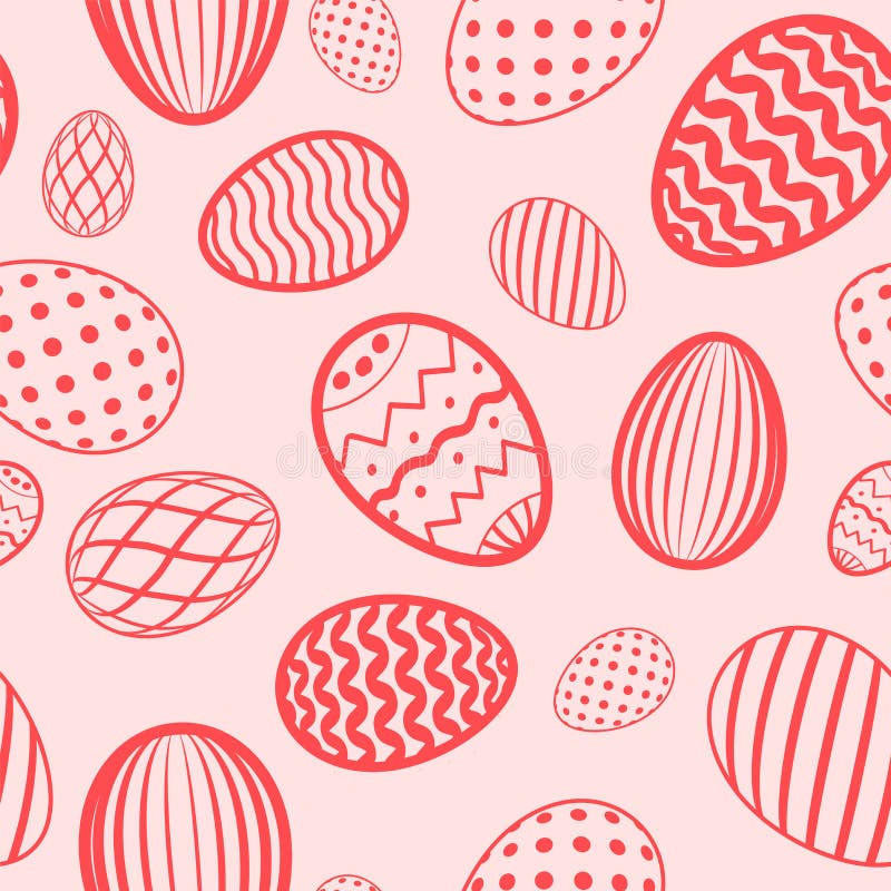 Easter Egg Seamless Pattern. Red Color, Holiday Eggs Texture Stock Vector - Illustration of ...