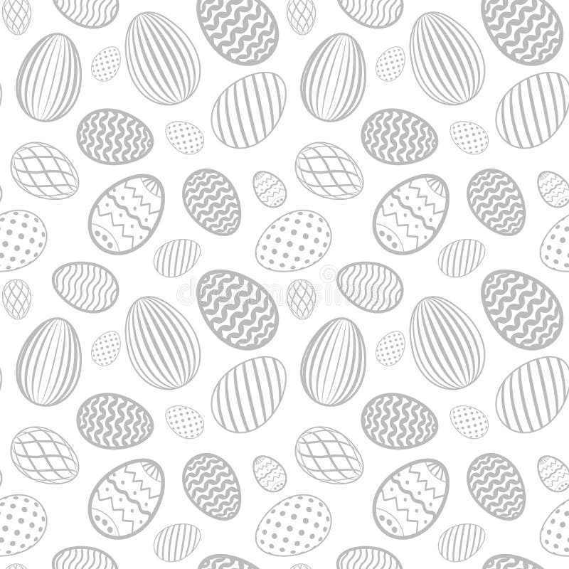 Easter Egg Seamless Pattern. Black Gray Holiday Eggs Texture Stock Vector - Illustration of ...