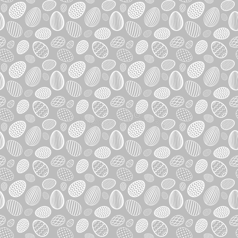Easter Egg Seamless Pattern. White Gray Holiday Eggs Texture. Simple ...
