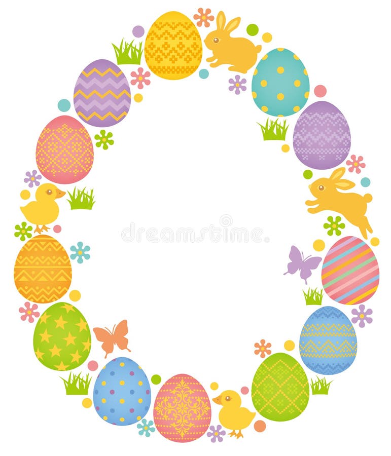 Easter Egg Shape. Egg Frame. Stock Vector - Illustration of event ...