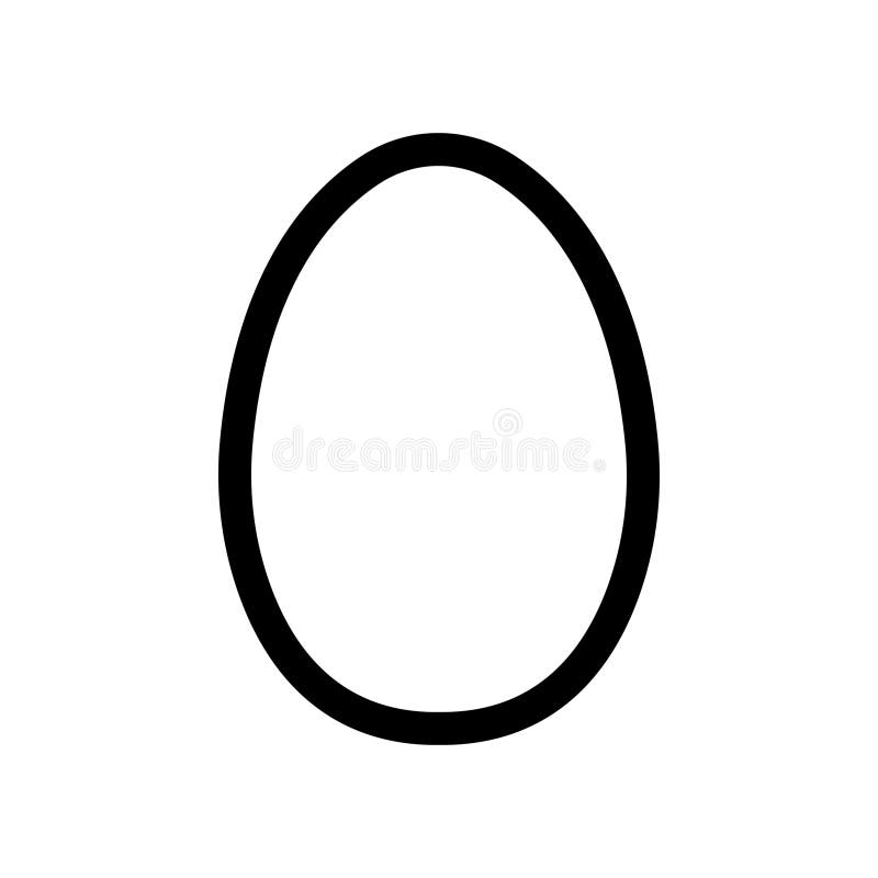 Easter Egg Shape, Simple Black Line Editable Vector Illustration Stock ...