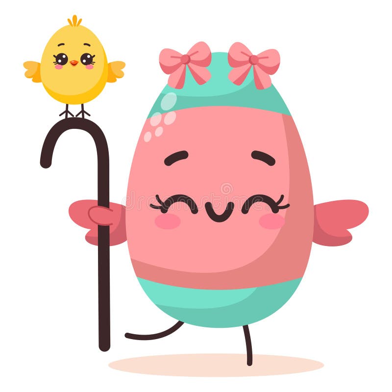 Easter Egg with Shepherd S Crook and Chicken Stock Vector ...