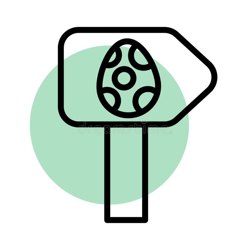 Easter Egg Sign Board Outline Icon Design Stock Vector - Illustration ...