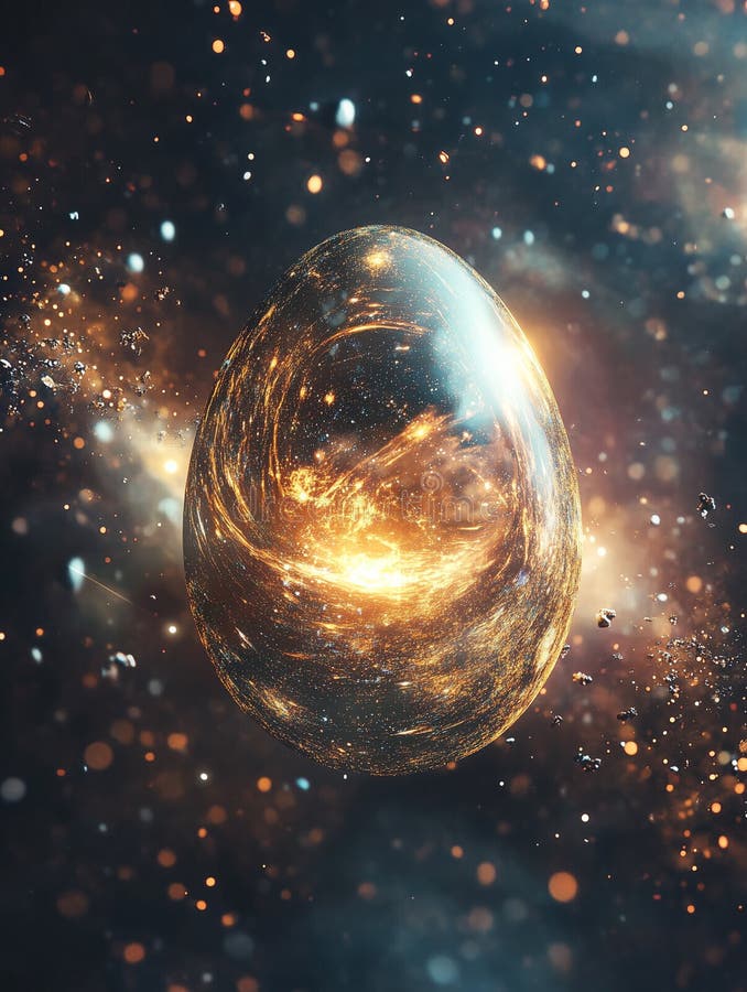 Easter Egg Soaring through a Cosmic Environment with Floating Particles ...