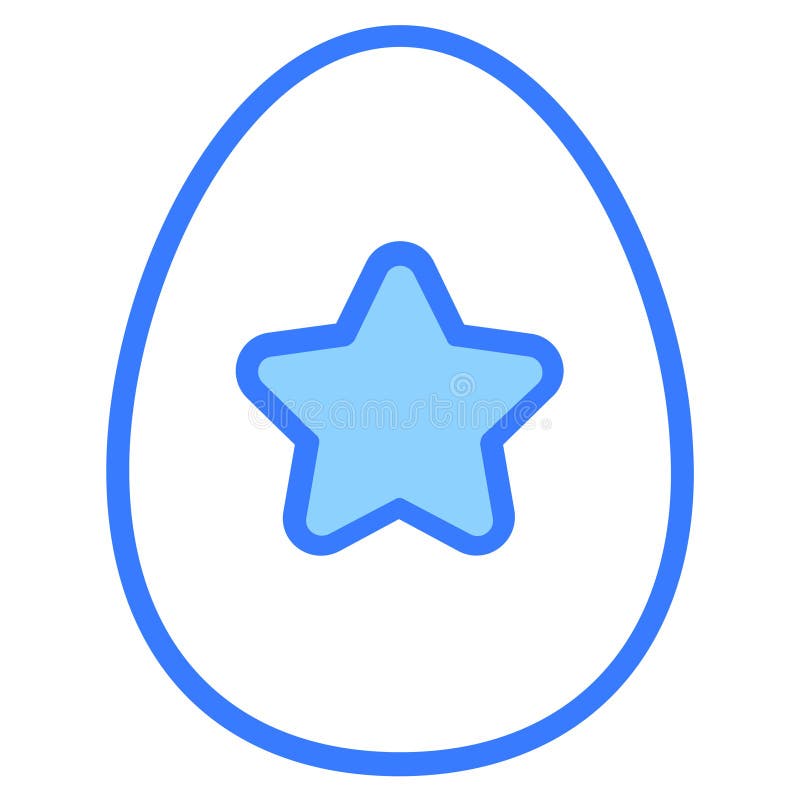 Easter Egg, Special Egg, Star Blue Outline Simple Icon Stock Vector - Illustration of happy ...