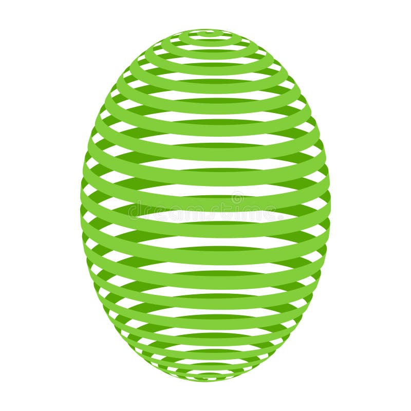 Easter Egg Spiraling Green Bands Form Abstract Ovoid Shape Stock Vector ...