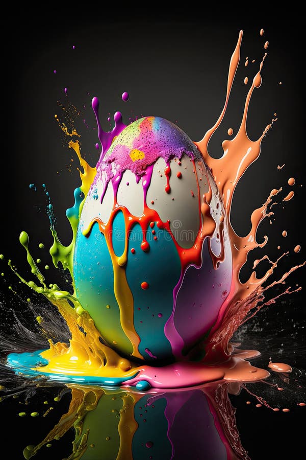 Easter Egg Splash of Colors. Stock Image - Image of design, paint ...