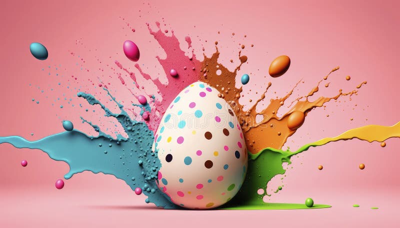 Easter Egg Splash of Colors. Stock Illustration - Illustration of ...