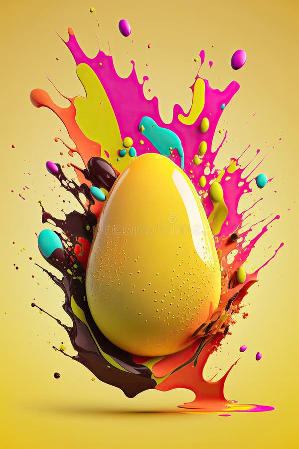 Easter Egg Splash of Colors. Stock Illustration - Illustration of white ...