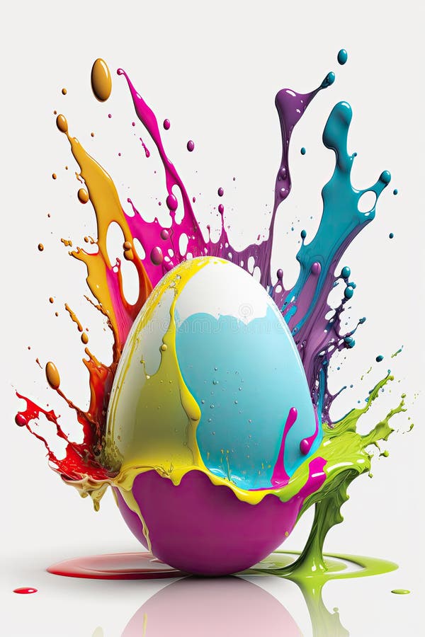 Easter Egg Splash of Colors. Stock Illustration - Illustration of ...