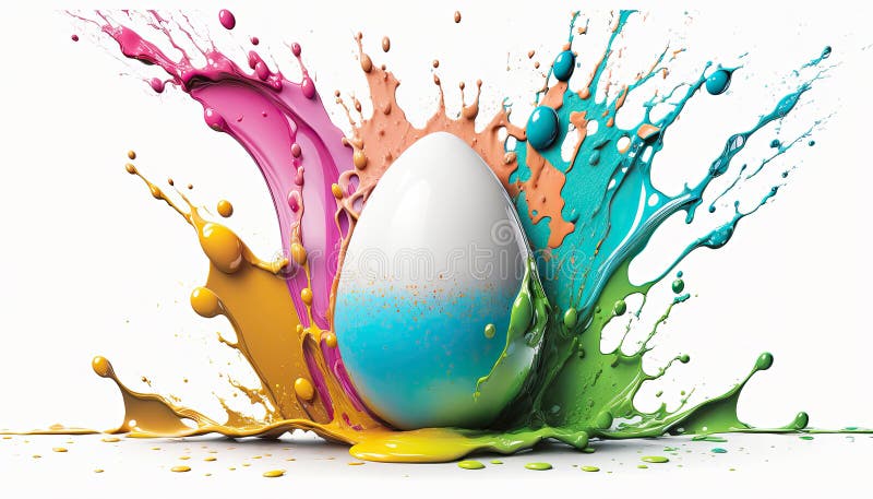 Easter Egg Splash of Colors. Stock Illustration - Illustration of ...