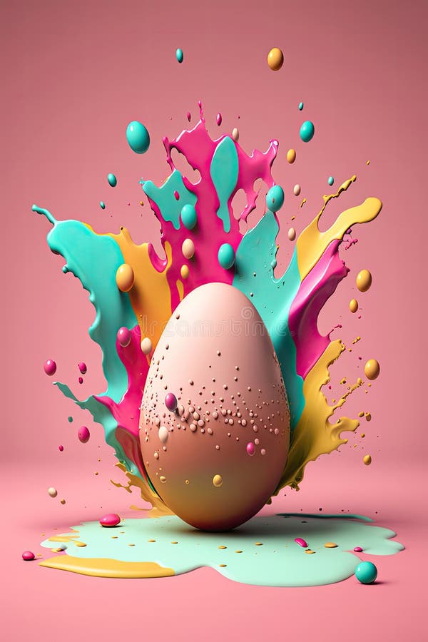 Easter Egg Splash of Colors. Stock Illustration - Illustration of ...