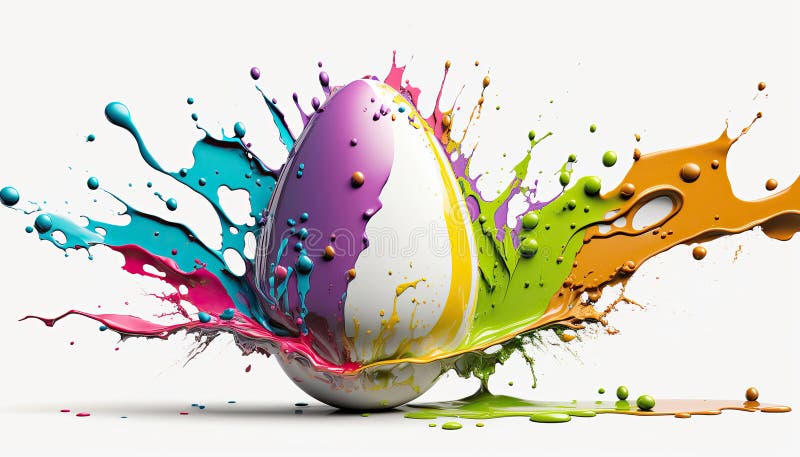 Easter Egg Splash of Colors. Stock Illustration - Illustration of ...