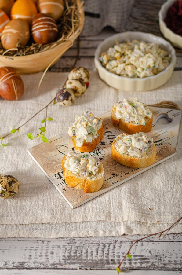 Easter egg spread bio stock image. Image of pate, salad - 215115757