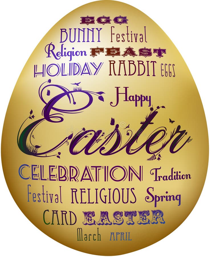 Easter egg with text stock illustration. Illustration of festive - 67663481
