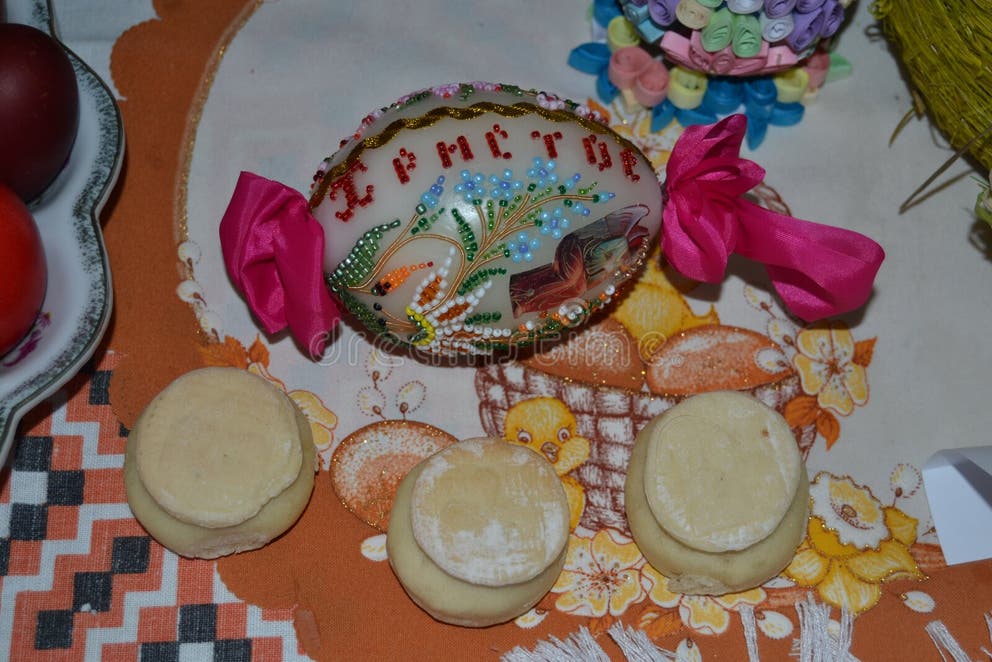 The Easter Egg and the Three Proskur - Liturgical Bread, Lie on the ...
