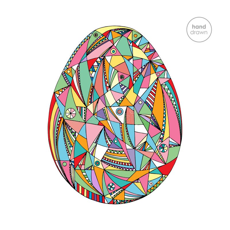 Easter Egg Vector Illustration. Hand Drawn Abstract Holidays Design in ...