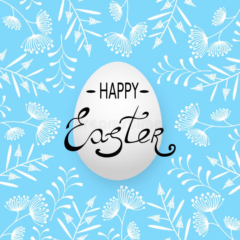 Easter Egg Vector Illustration. Isolated Egg with Floral Pattern on ...
