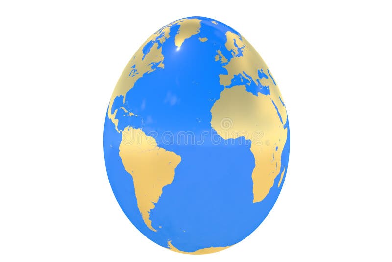 Easter egg with world map stock illustration. Illustration of ...