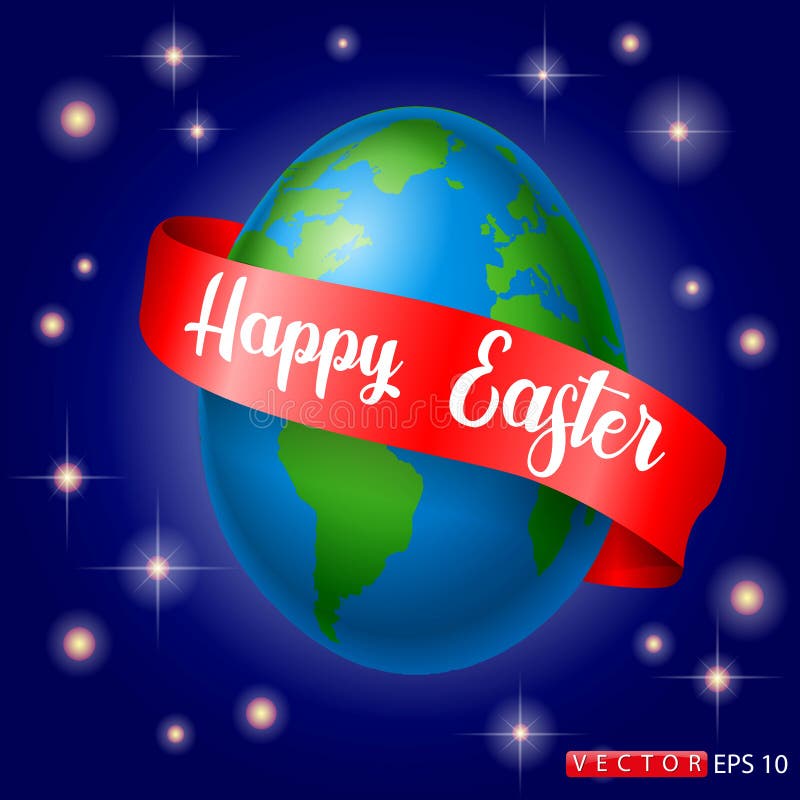 Easter Egg with a World Map. Planet Earth in the Form of an Egg on a ...