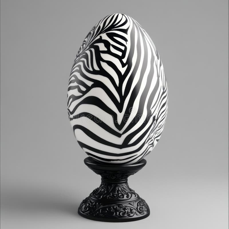 Easter Egg with Zebra Pattern on a Stand. Vector Illustration Stock ...