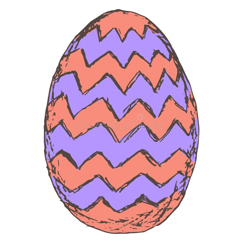 Easter Egg with Zigzag Pattern Stock Vector - Illustration of decoration, grunge: 239784223