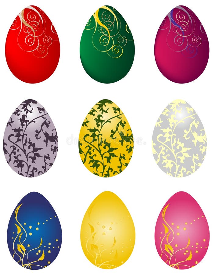 Christian Symbol Easter Eggs Stock Vector - Illustration of ornate ...
