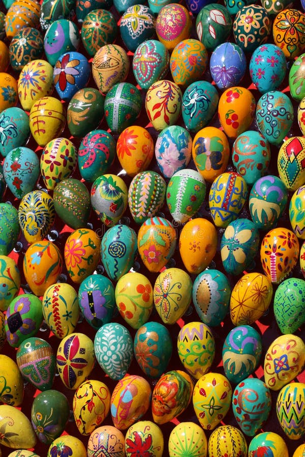 Three Russian Tradition Easter Eggs Abreast Over W Stock Photo - Image ...