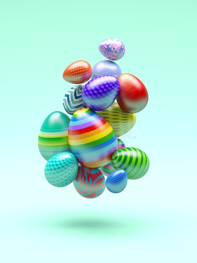 Easter Eggs Abstract Bacground. 3d Illustration Stock Illustration ...