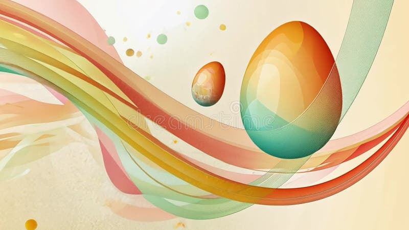 Easter Eggs Appearing with Colorful Lines on Light Background Stock ...