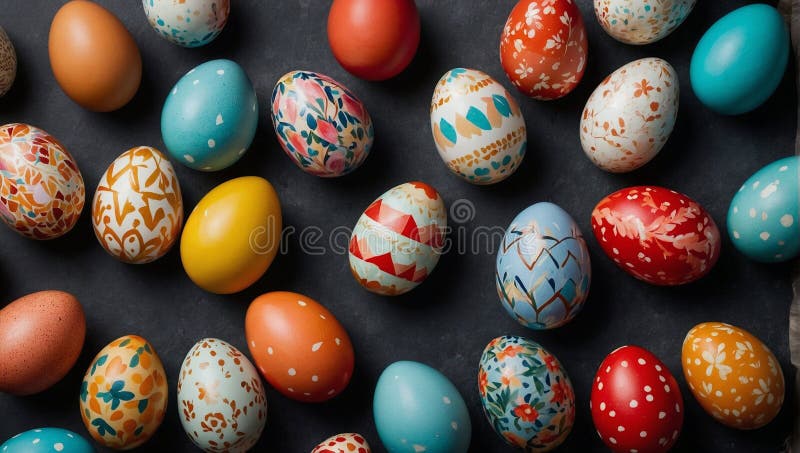 Easter Eggs Background. Minimal Abstract Holidays Concept. Copy Space ...