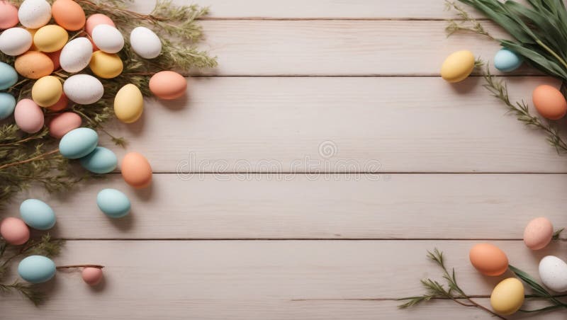 Easter Eggs Background. Minimal Abstract Holidays Concept. Flat Lay ...