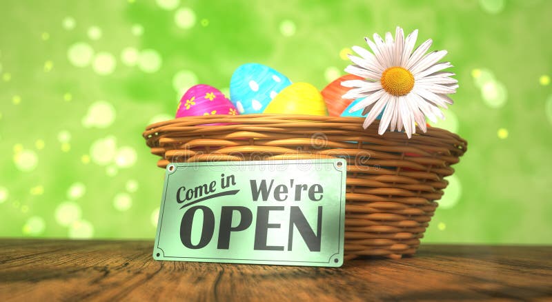 Easter Eggs Basket Open stock illustration. Illustration of shop ...