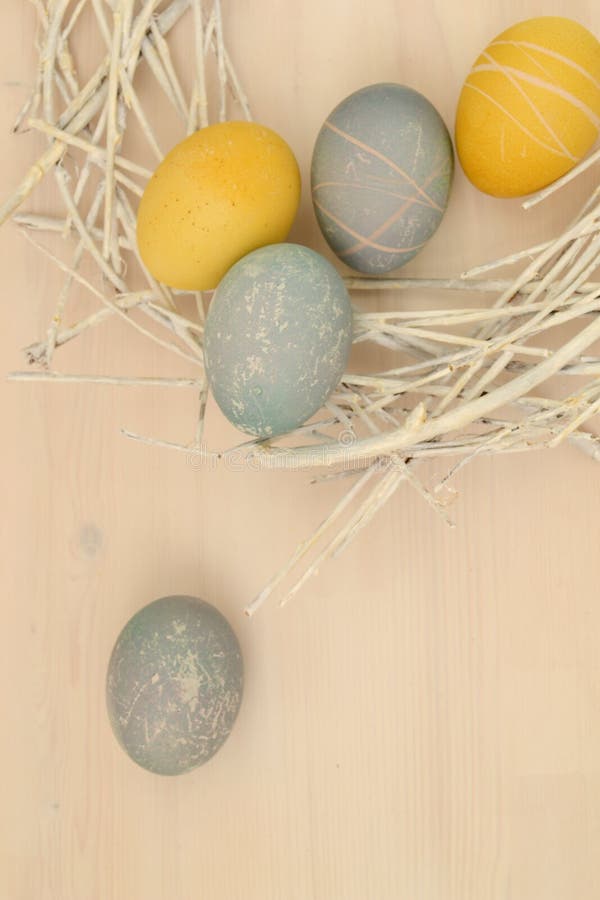 Easter Eggs with a Beautiful Eco-friendly Pattern Stock Photo - Image ...
