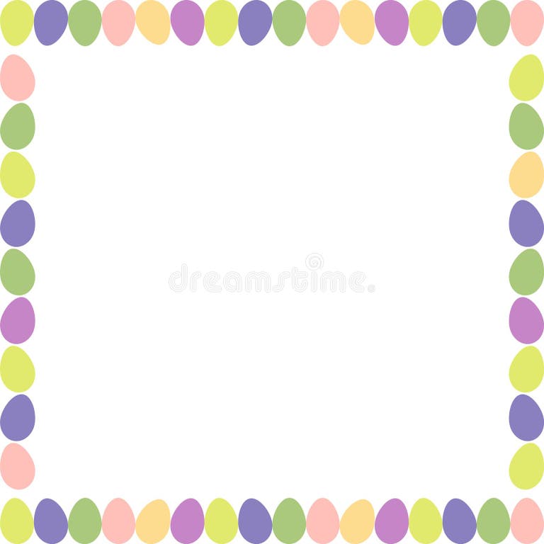 Easter Eggs Border Frames with Space for Text. Border with Decorated ...