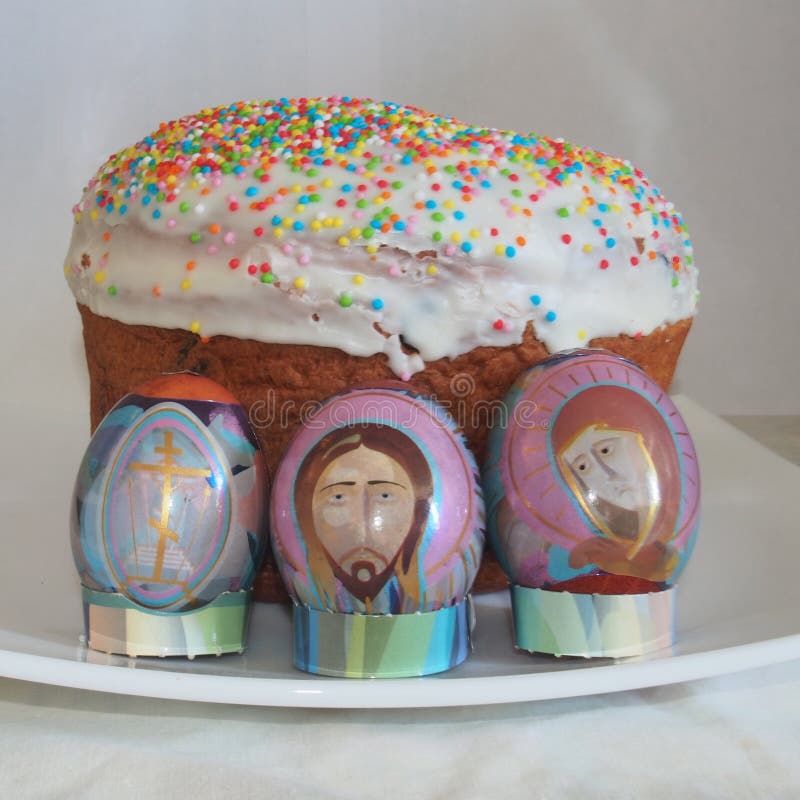 Easter Eggs and Cake. Christian Tradition Stock Photo - Image of mary ...