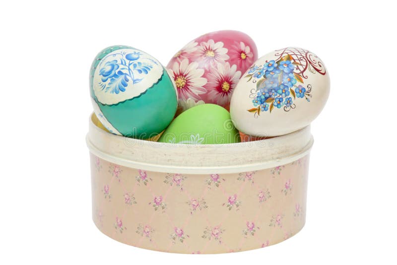 Easter eggs in a casket stock photo. Image of holiday - 18975882