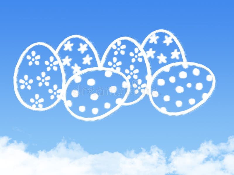 Easter eggs cloud shape stock image. Image of concepts - 142779891