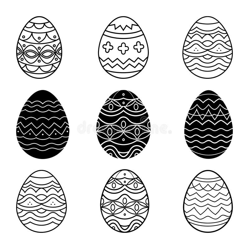 Easter Eggs Collection Set, Decorative Easter Egg Colorful Easter Eggs Collection Illustration ...