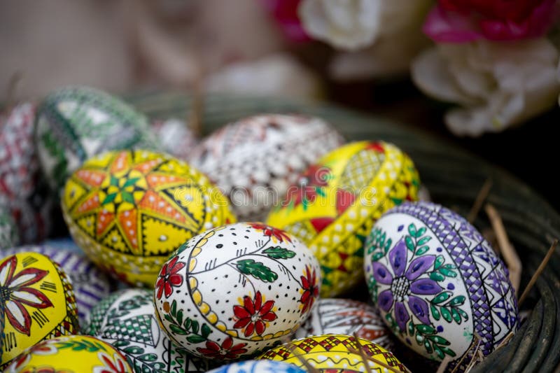 Easter Eggs, Colored Festive Easter Eggs Stock Image - Image of drawing ...