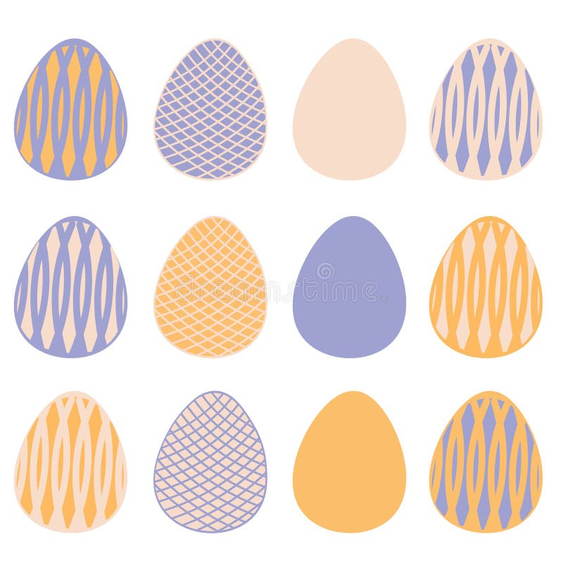 Easter Eggs with Colorful Geometric Patterns. Stock Illustration ...