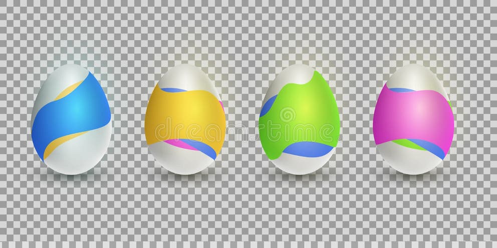 Easter Eggs and Colorful Pattern of Wavy Shapes. Liquid Design ...