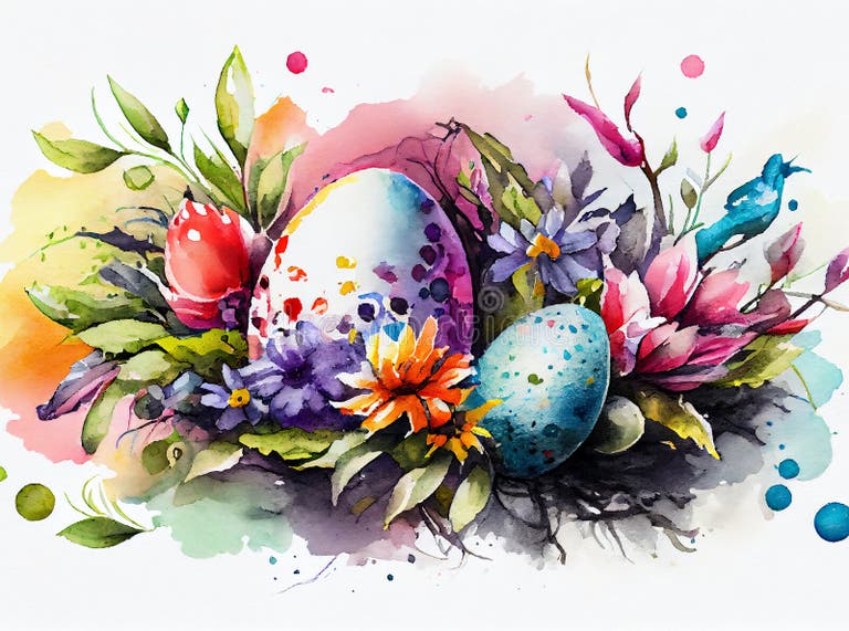 Easter eggs composition stock illustration. Illustration of invitation - 272372829
