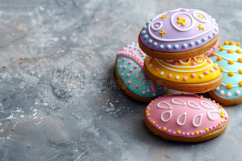 Easter Eggs Cookies with Royal Icing, Biscuit Color Eggs for Easter ...