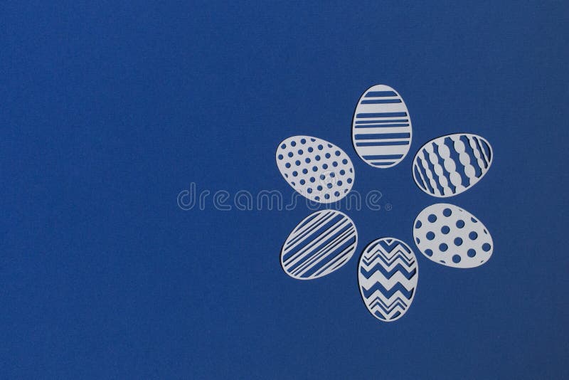 Easter Eggs Cut from Paper on a Classic Blue Background, Color 2020 ...