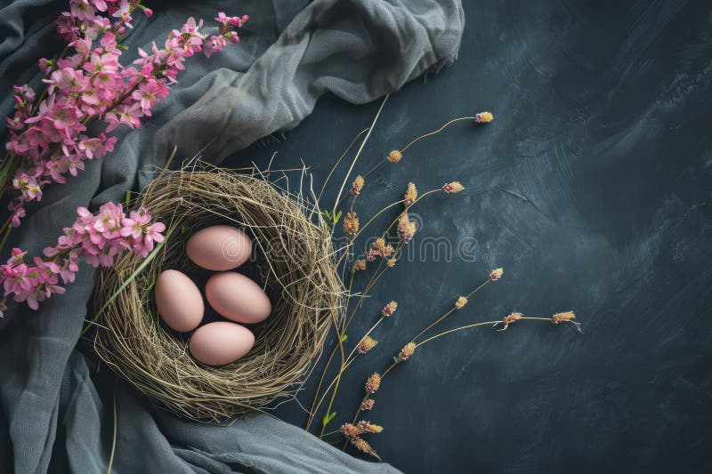 Easter Eggs on Dark Background. Moody Atmospheric Image Stock Photo ...